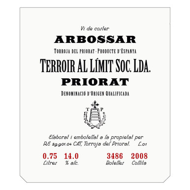 Terroir Al Limit L'Arbossar 2022 750ml