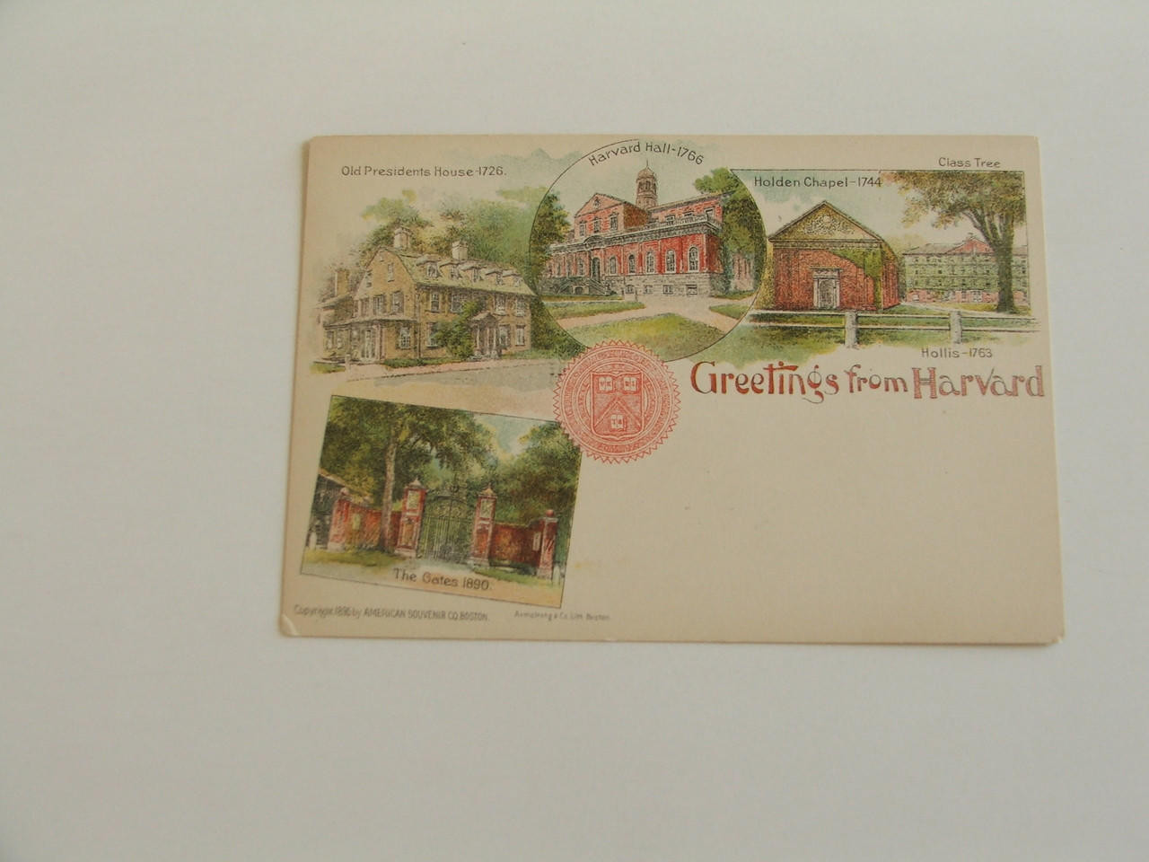 "Greetings from Harvard" Postcard 1896 - Collectible Ivy