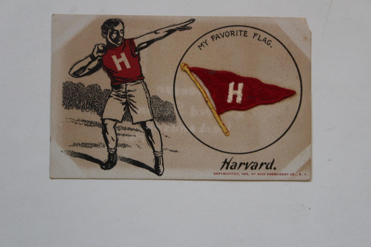 Harvard Felt Pennant Postcard 1908 - Collectible Ivy