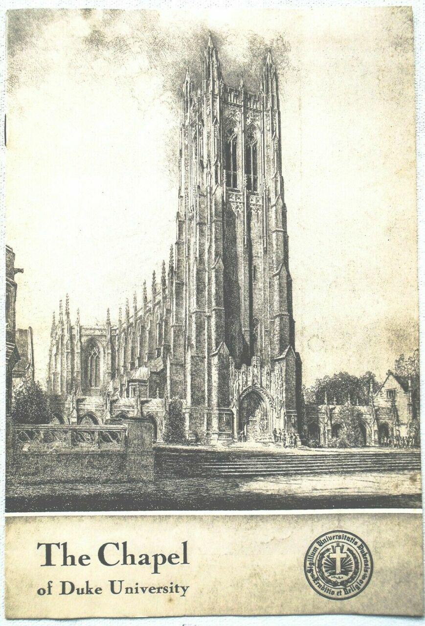 The Chapel Duke University Vintage Brochure - Collectible Ivy