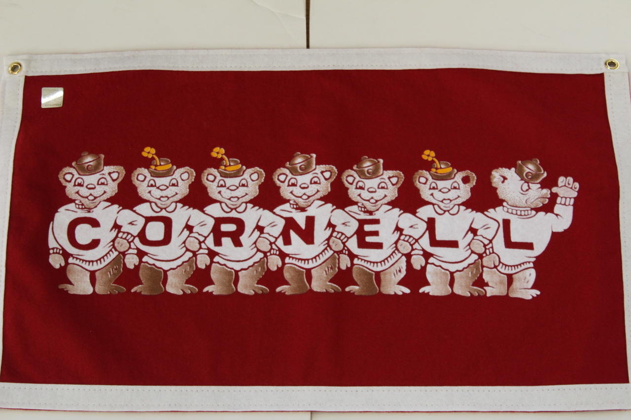 Cornell University Felt Banner with Bears - Collectible Ivy