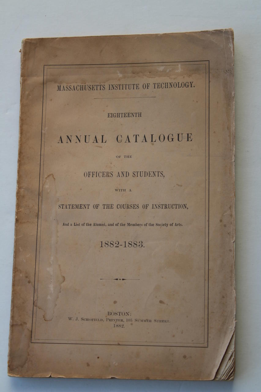MIT Catalogue for 1882-1883 - Collectible Ivy