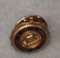 Vintage University of Michigan Gold Tone and Enamel Pin - Collectible Ivy