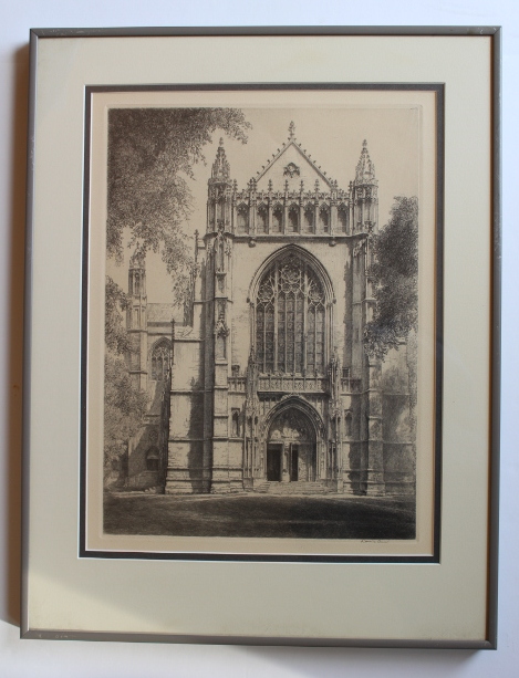 Framed Princeton University Chapel Limited Edition Etching by Louis Orr ...