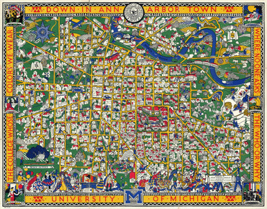 University of Michigan Pictorial Map Campus Wall Poster - Collectible Ivy