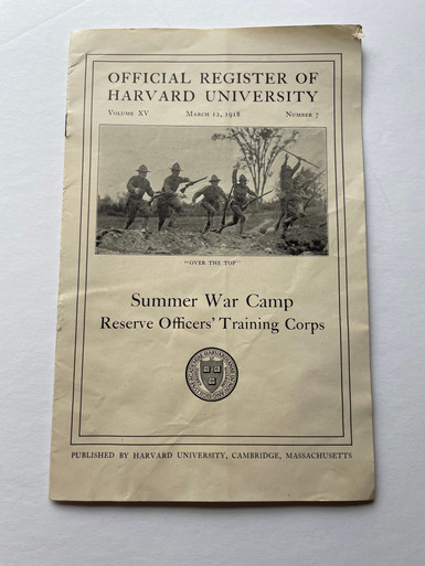 Official Register of Harvard University 1918 - Summer War Camp ...