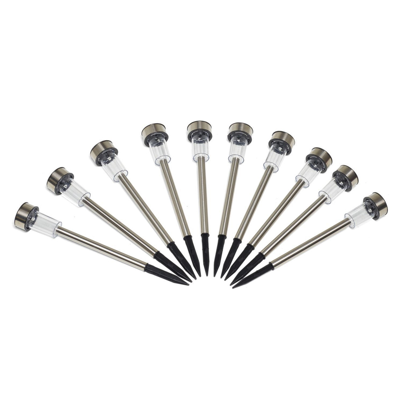 Vinsani 10 X Colour Change Stainless Steel Solar Powered Stick Post LED ...