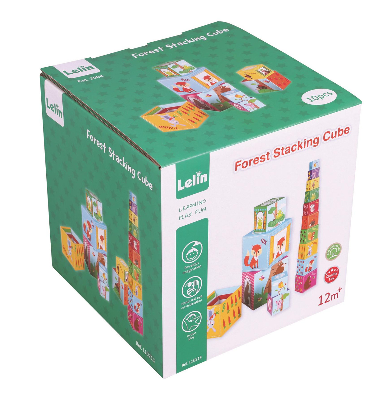 Lelin 10 PC Forest Animals Numbers Stacking Cubes Educational Toys For Children - Vinsani Ltd.