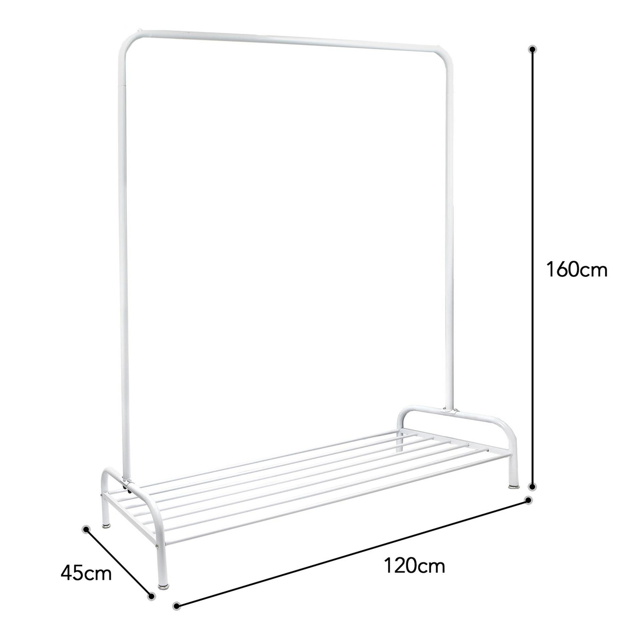 Vinsani® Heavy Duty Metal Clothes Rail Stand with Single Hanging Rail ...