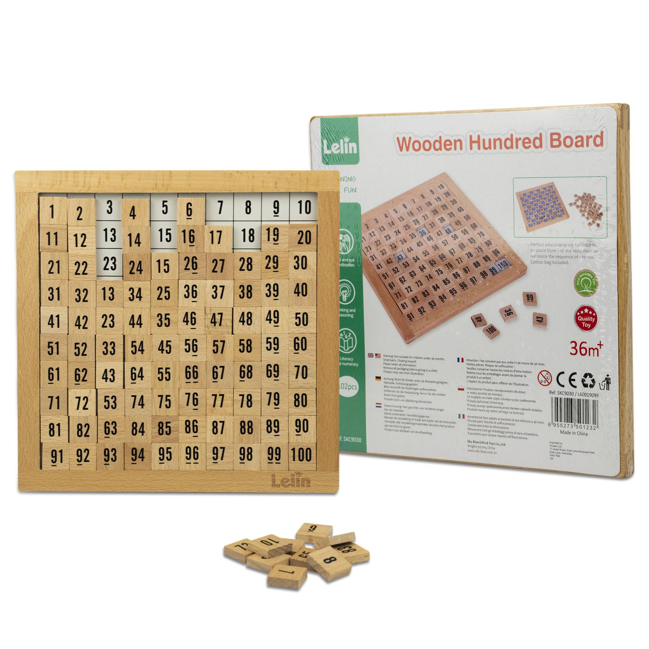 LELIN Wooden Hundred Board Game Toy- 1 To 100 Consecutive Numbers For ...