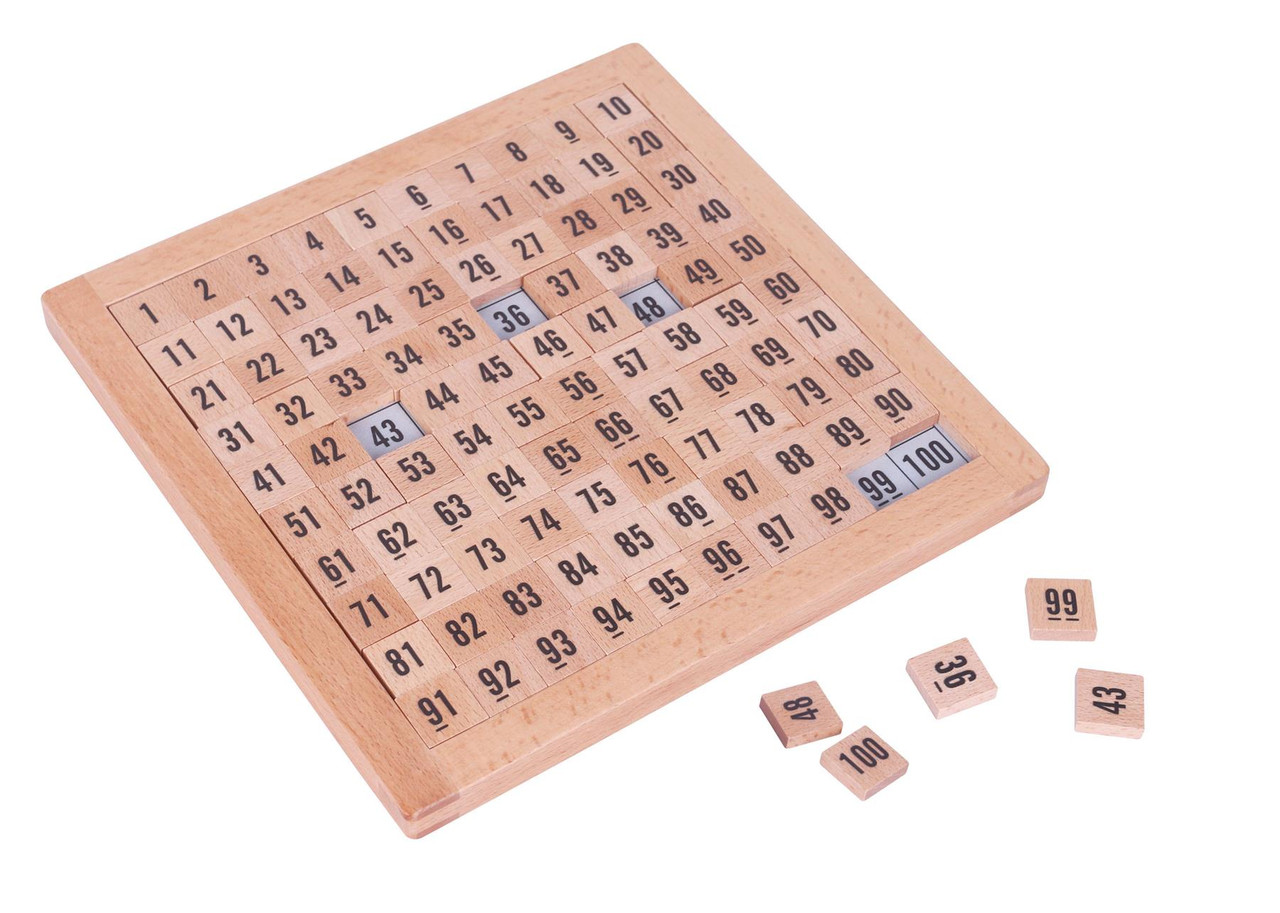 LELIN Wooden Hundred Board Game Toy- 1 To 100 Consecutive Numbers For ...