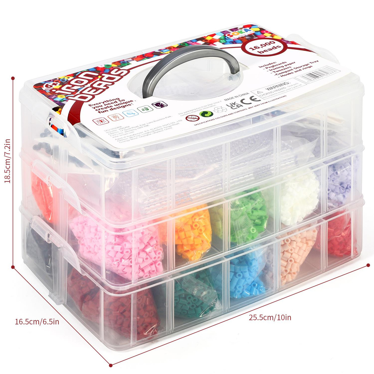 SOKA Iron Beads Kit – 16000pcs with 20 colors All in One Bead Art and ...