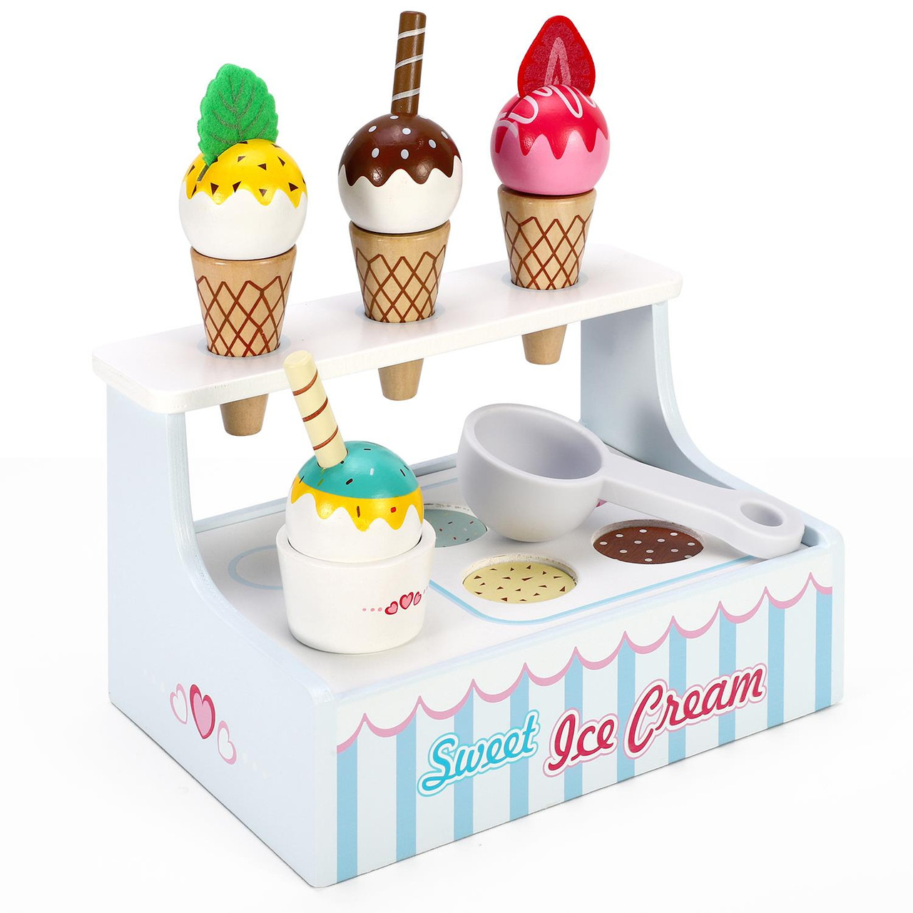 SOKA Mini Ice Cream Shop Pretend Play Toy Set Interactive Role Play ...