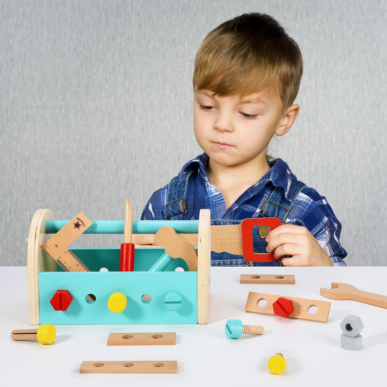 SOKA My First Toolbox Carpenter Wooden Building Tools Play Set ...