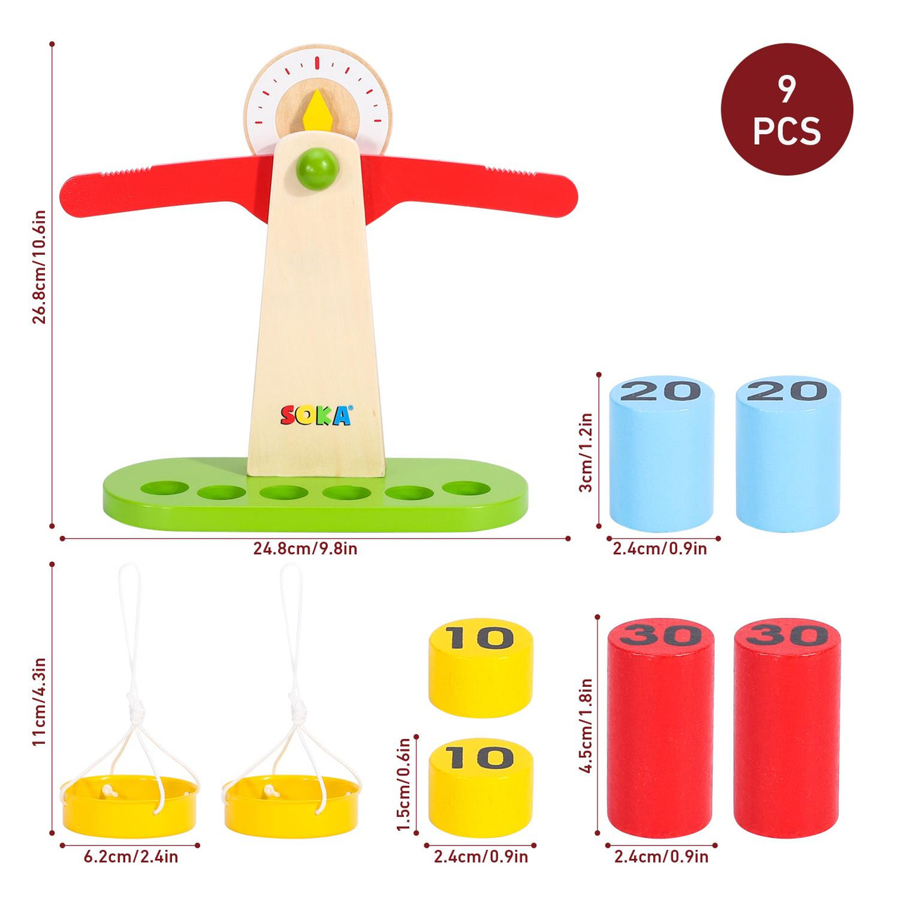 SOKA Wooden Balancing Toy Learning Basic Math Counting Teaching Game ...
