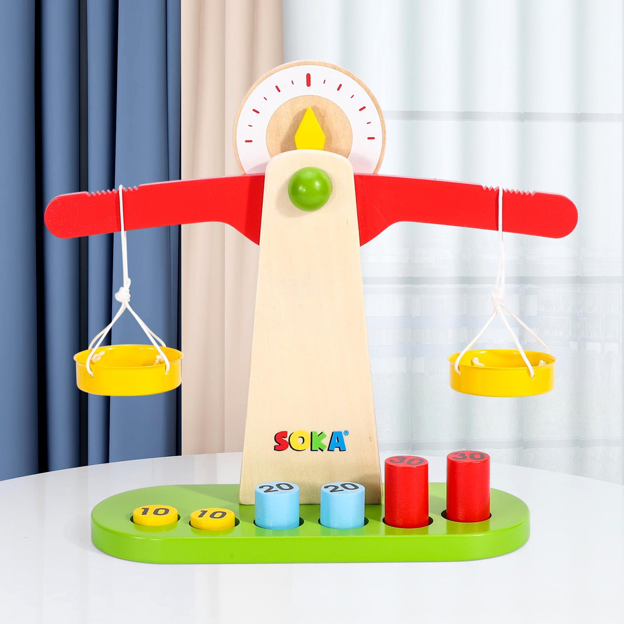SOKA Wooden Balancing Toy Learning Basic Math Counting Teaching Game ...