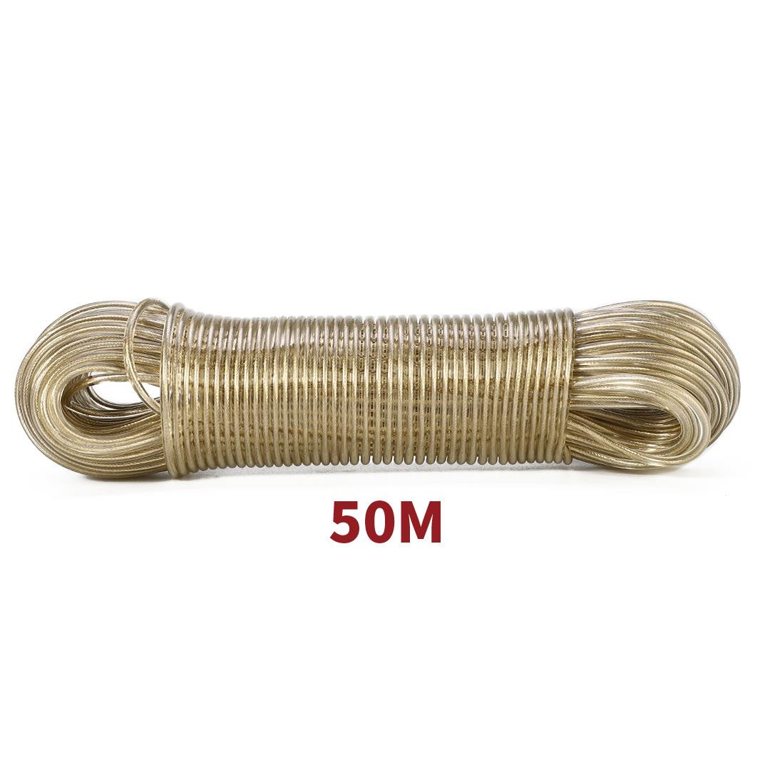 Vinsani 50m Washing Line Rope Strong Steel Core Laundry Clothes Lines ...