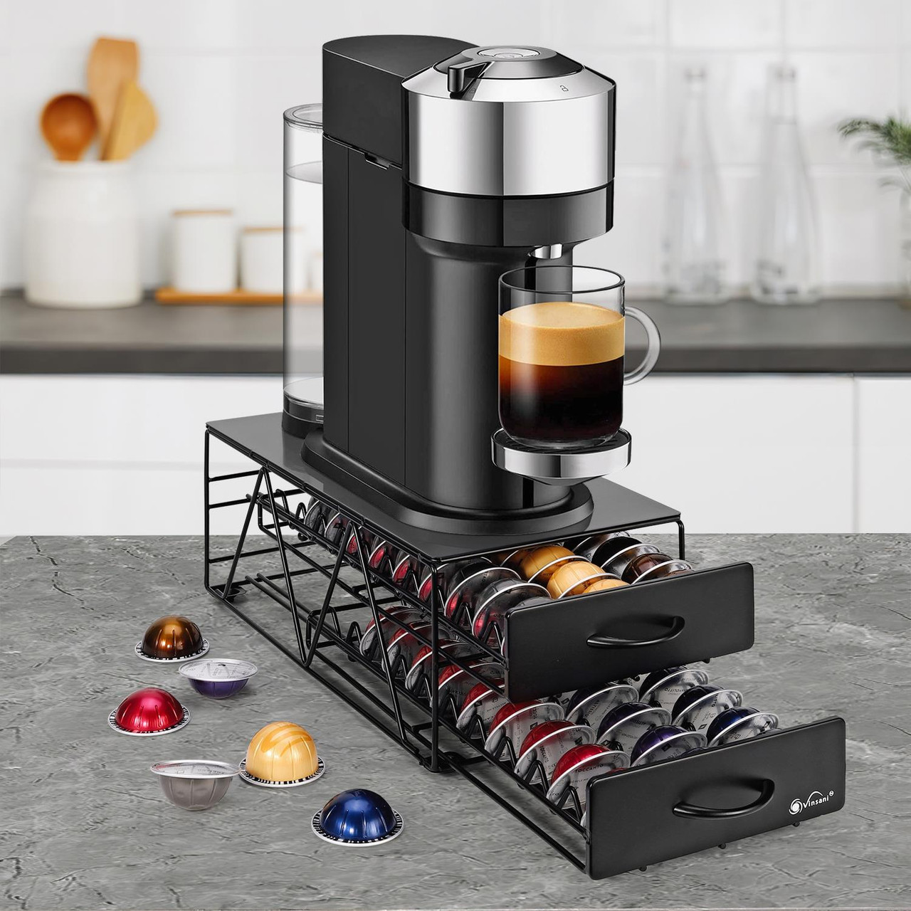 Vinsani Nespresso Vertuo Vertuoline Compatible Coffee Pod Holder – 60 ...