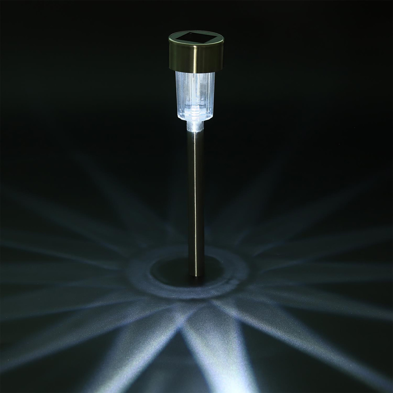 Vinsani Stainless Steel Pack of 10 Solar Powered Stick Post LED Lights ...