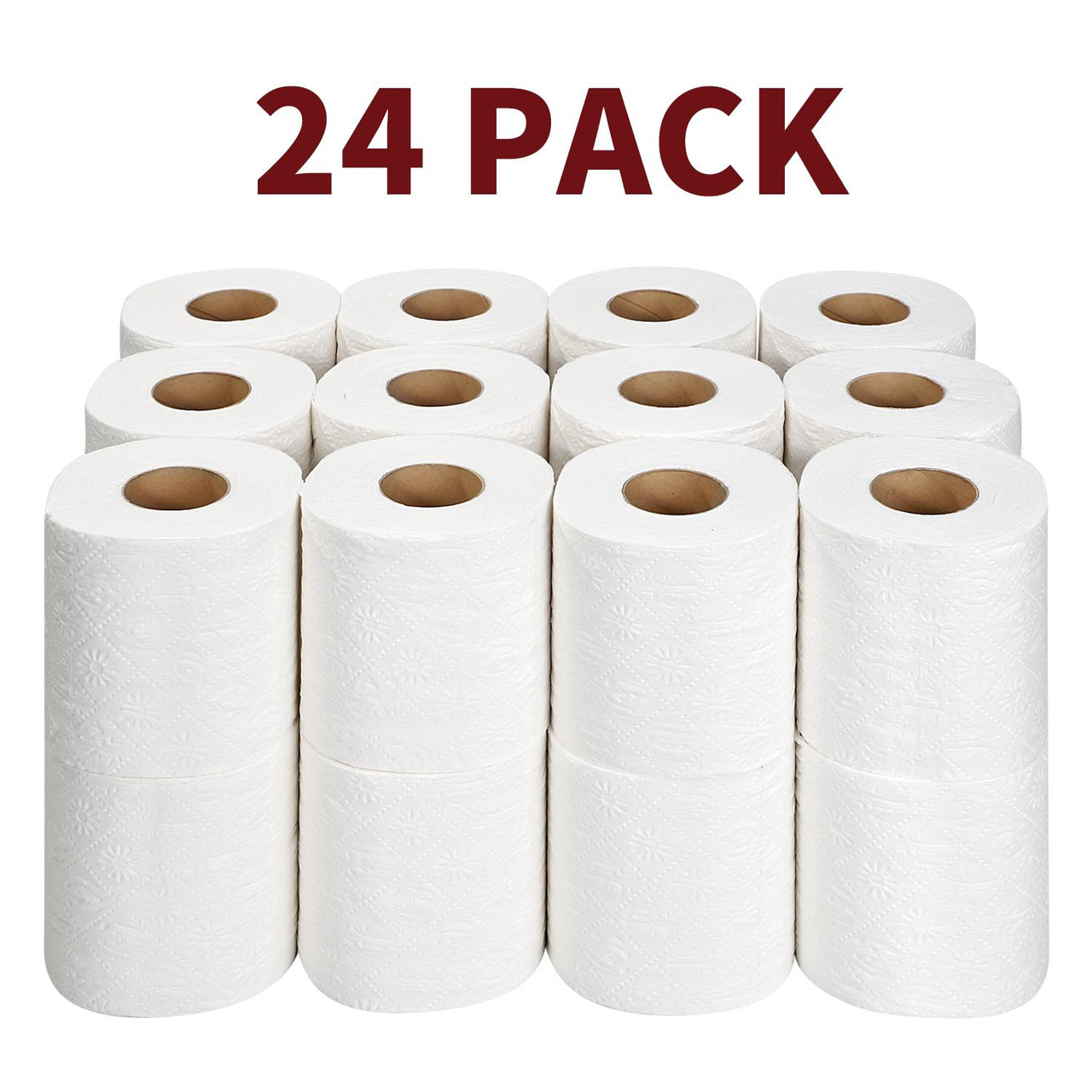 Vinsani 3 Ply Bamboo Toilet Rolls – 24 Rolls of Super-Soft Toilet Paper ...