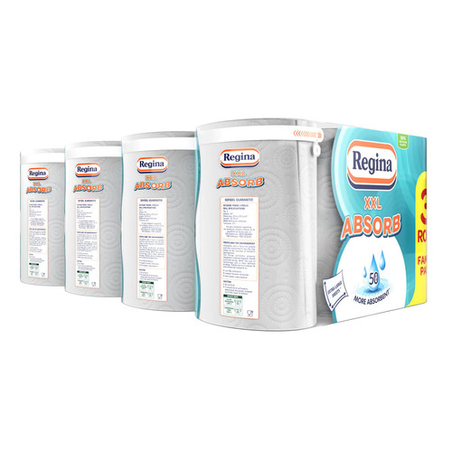 Regina XXL Absorb Kitchen Roll - 12 Rolls | 2 Layers for Increased ...