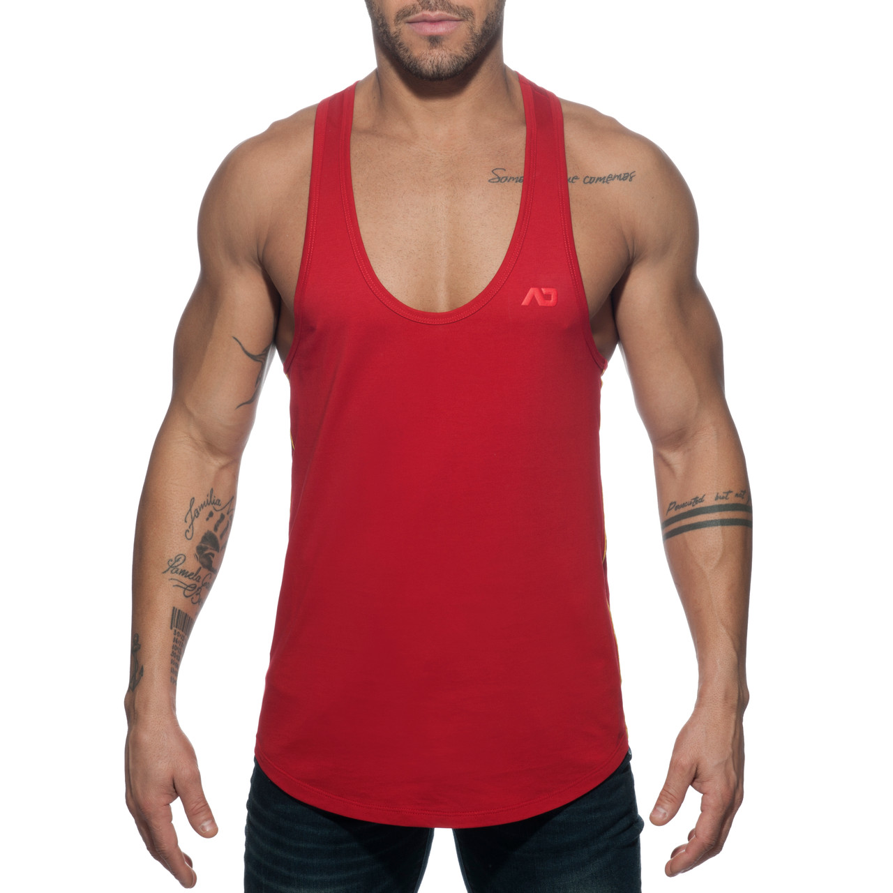Addicted AD Flags Tape Tanktop Red (AD777-06) | Male HQ