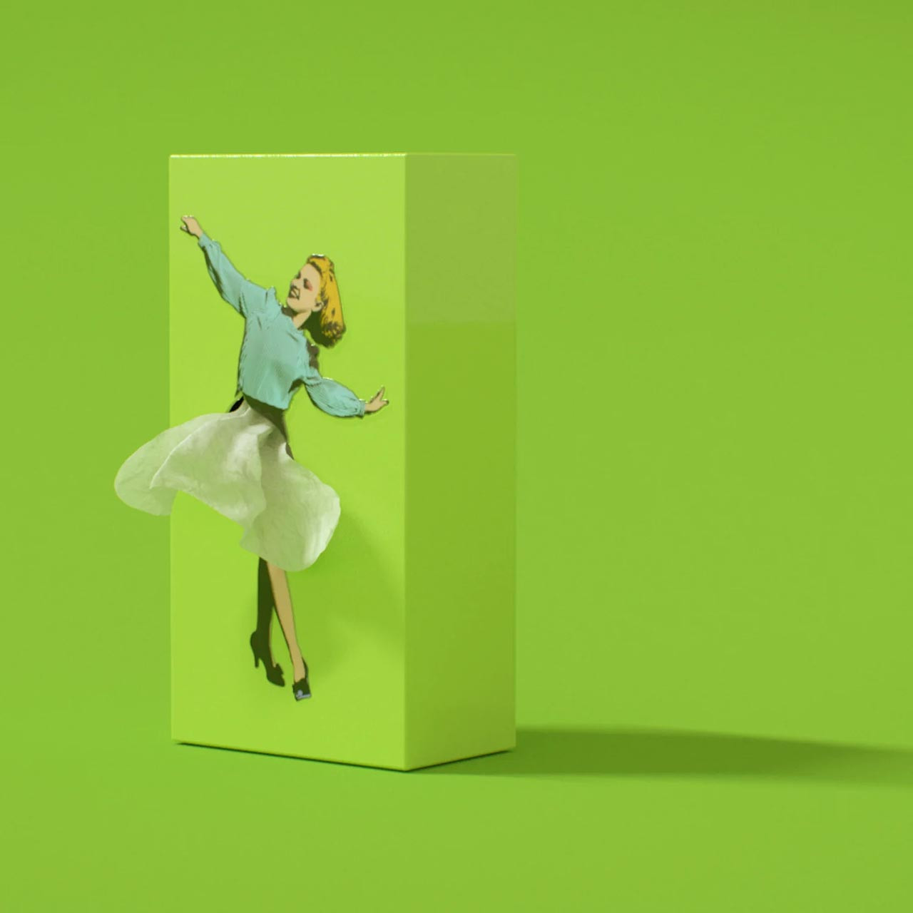 Tissue-Up Girl Tissue Holder Light Green | the design gift shop