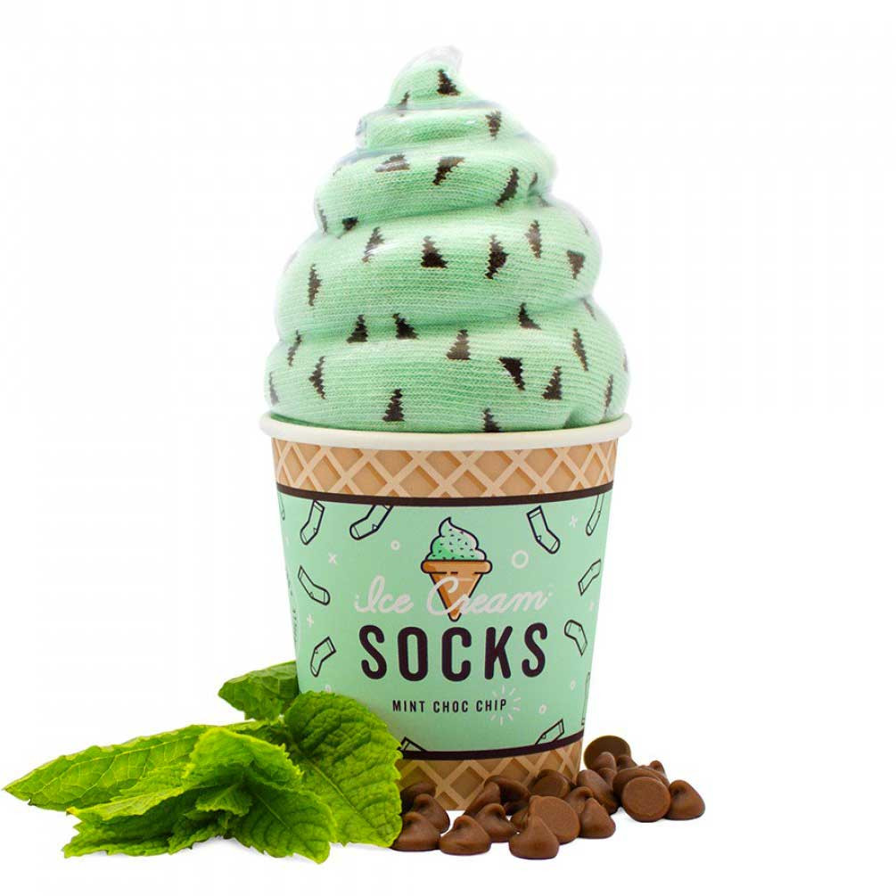 Mint Choc Chip Ice Cream Socks for Women | the design gift shop
