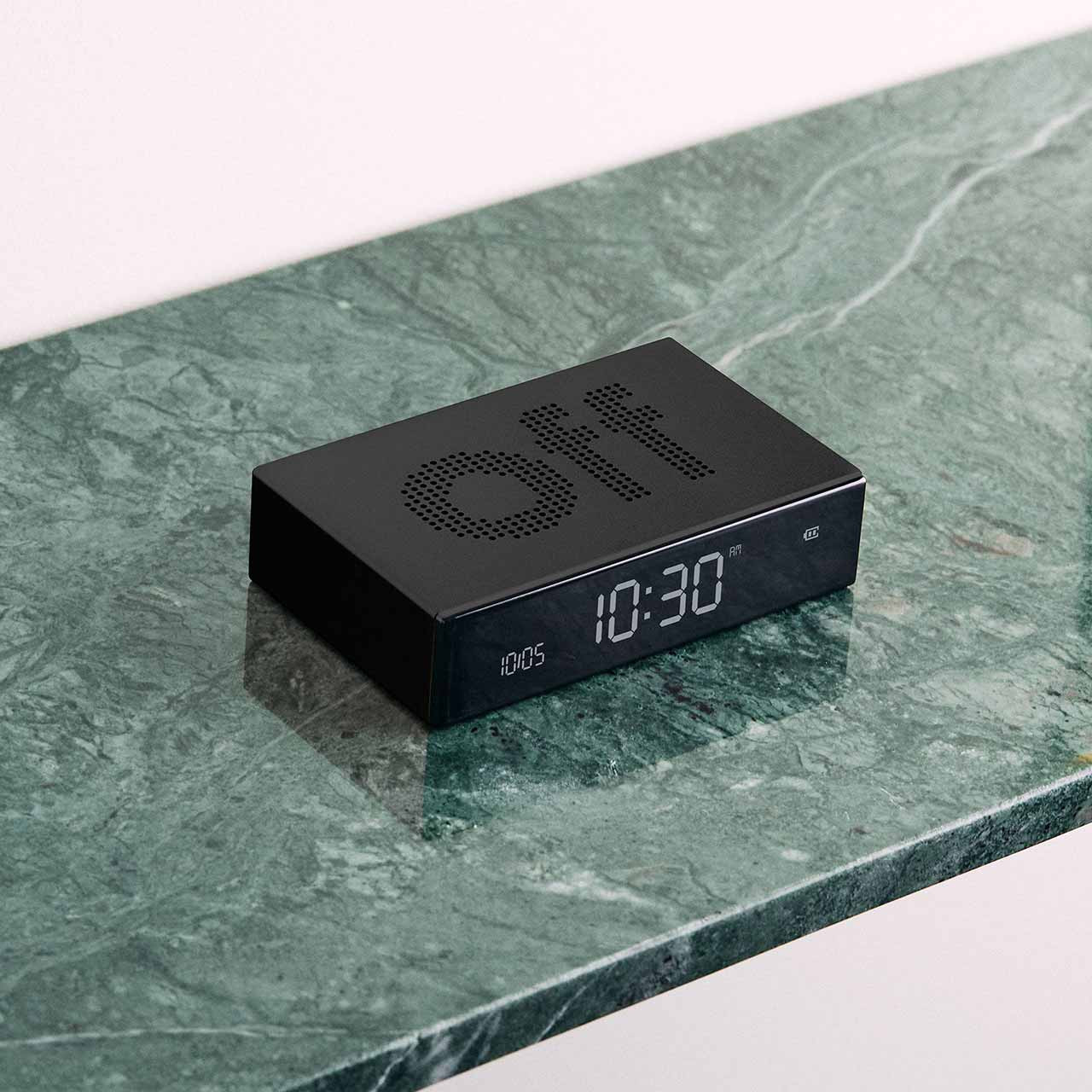 Lexon Flip Premium LR153N alarm clock black | the design gift shop