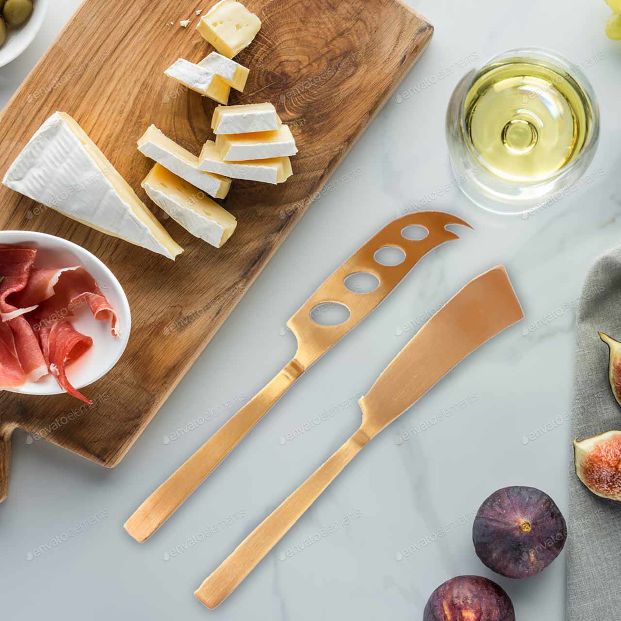 GABEL&TELLER Satin Copper 2 Piece Cheese Knife Set | the design gift shop