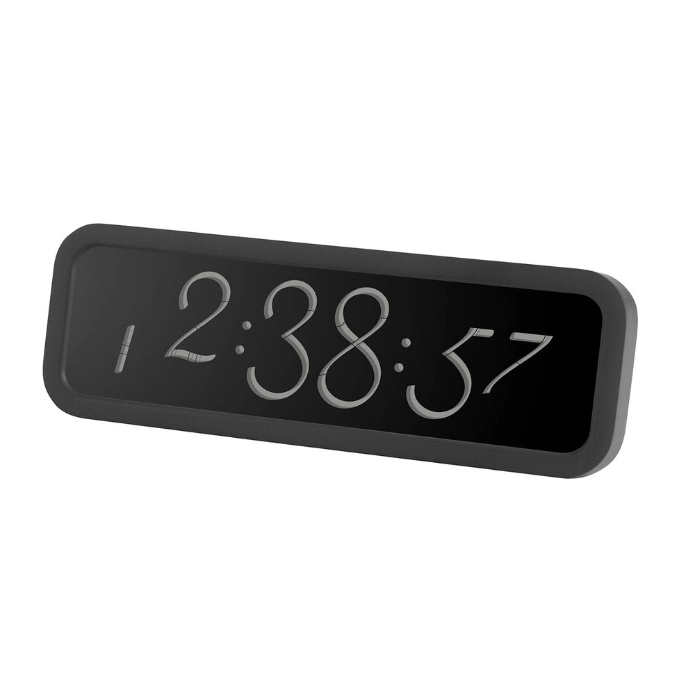 Lexon Script LR133N Black Alarm Clock | The Design Gift Shop
