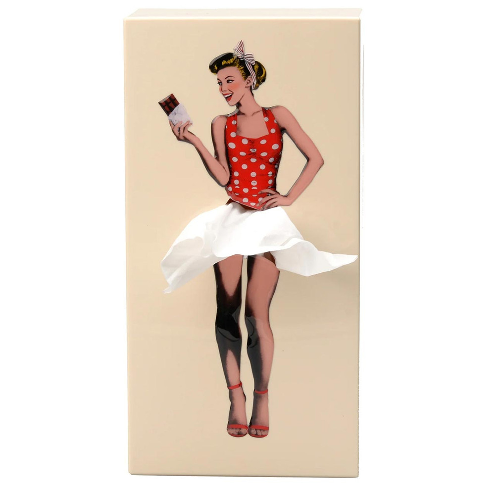 Tissue-Up Girl Tissue Holder Beige | the design gift shop