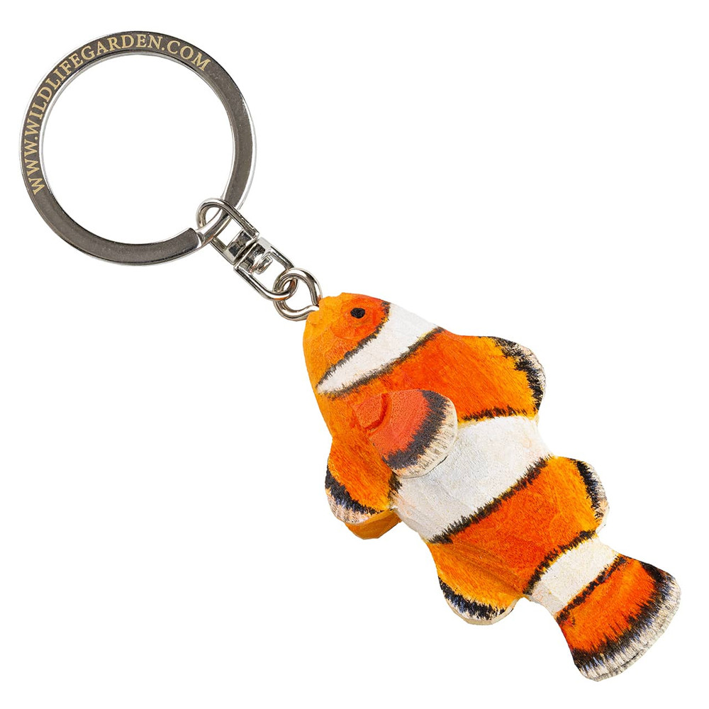 Nemo Clownfish Keyring - Hand-Painted Wood Charm