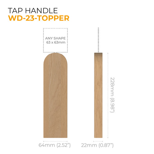Personalized Wooden Beer Tap Handle with Topper WD-23