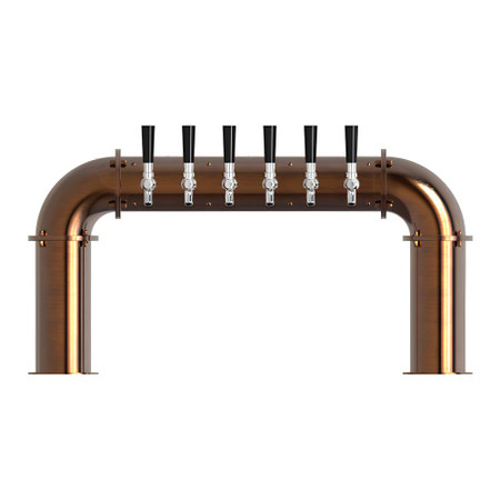 Apollo Beer Tower - 6 Taps - Copper Brushed Finish - Glycol Chilled