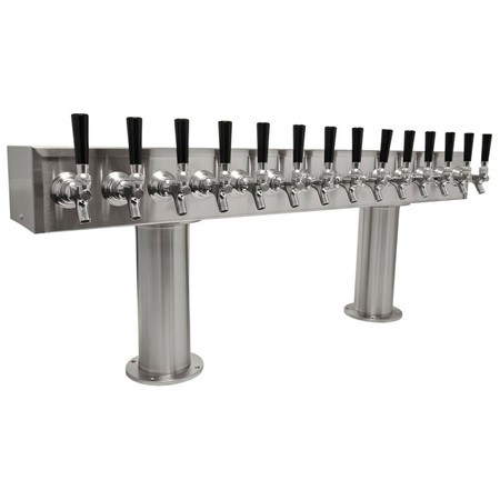 4" Double Pedestal Beer Tower - 14 Taps - Glycol Chilled