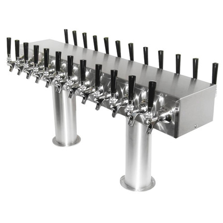 Dual Sided Double Pedestal Beer Tower - 24 Taps - Glycol Chilled