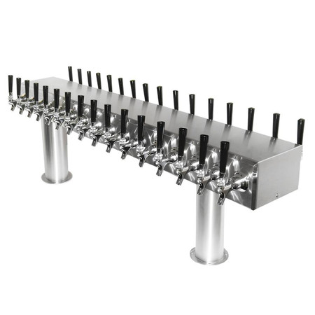 Dual-Sided Double Pedestal Beer Tower - 32 Taps - Glycol Chilled