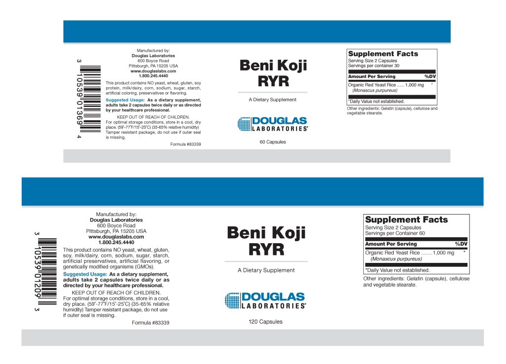 Beni-Koji RYR 120 capsules 500 milligrams by Douglas Labs