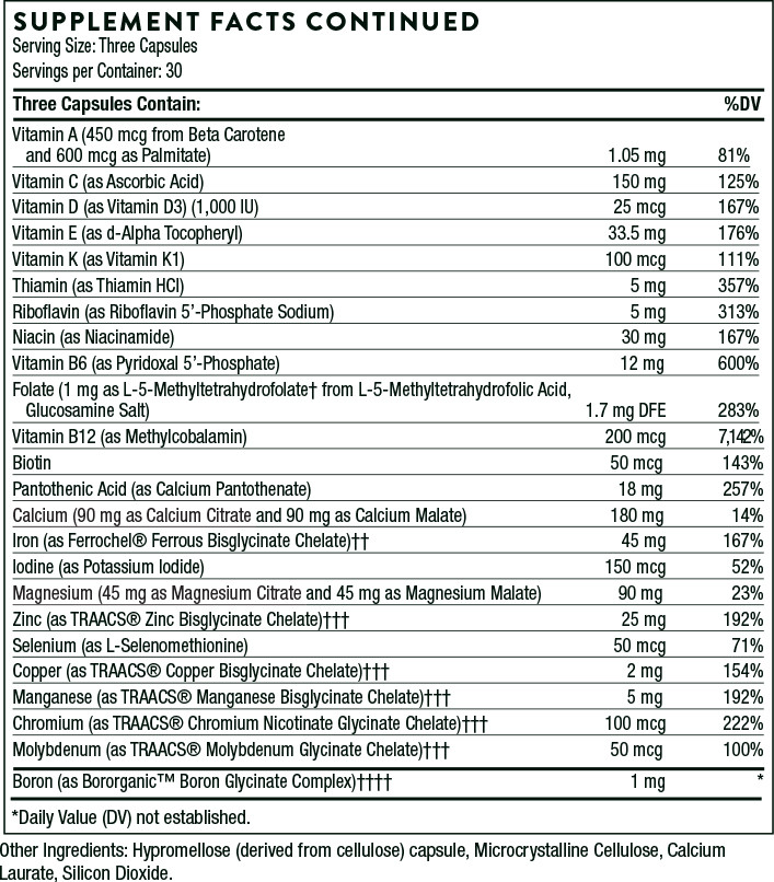 Basic Prenatal by Thorne Research: Basic Prenatal 90 capsules