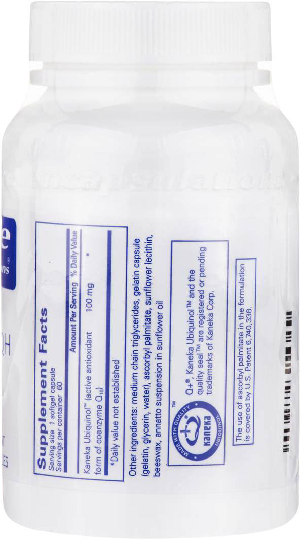 Ubiquinol-QH 100 mg 60's 60 veggie capsules by Pure Encapsulations