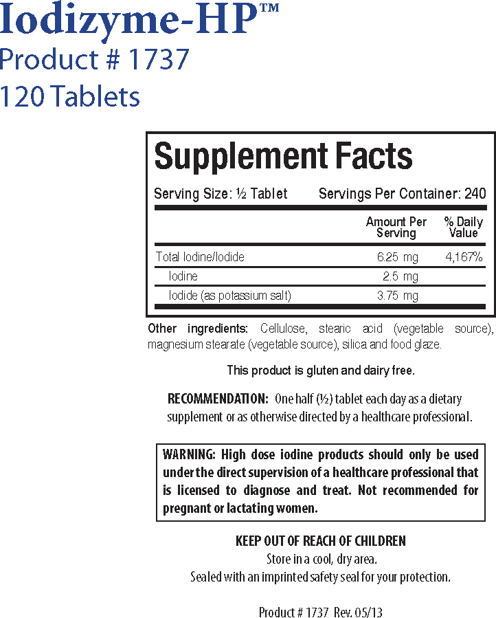 Iodizyme-HP 120 tablets by Biotics Research