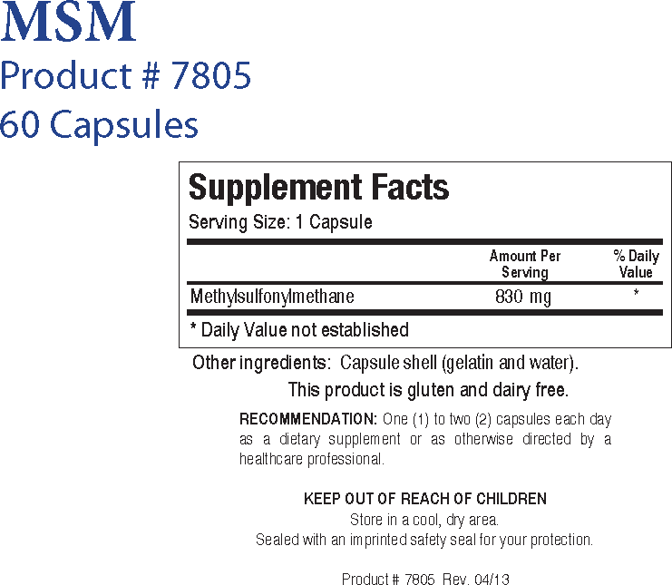 MSM 60 capsules by Biotics Research