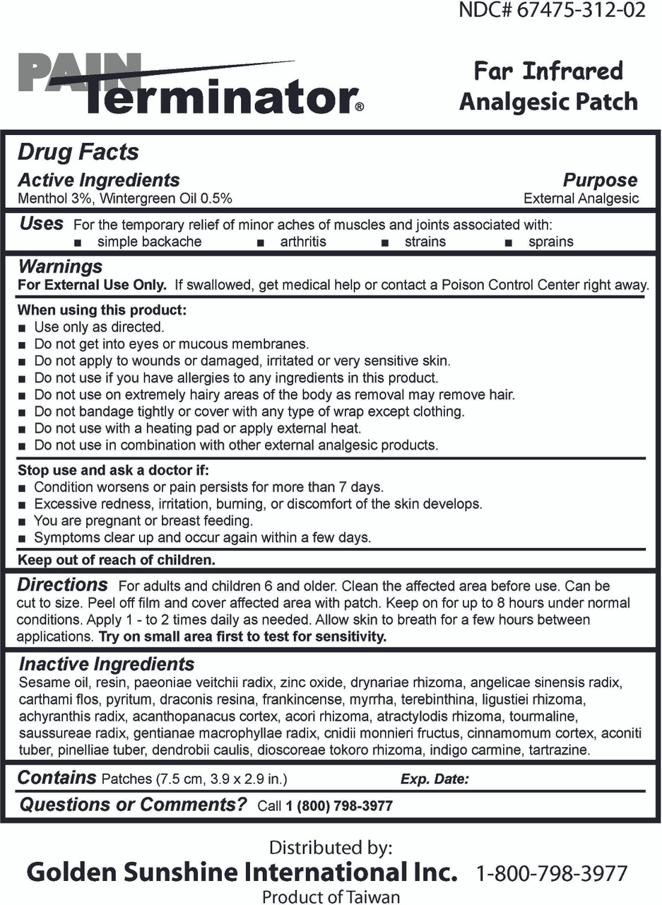 Pain Terminator Patches (10 Pack) by Golden Sunshine