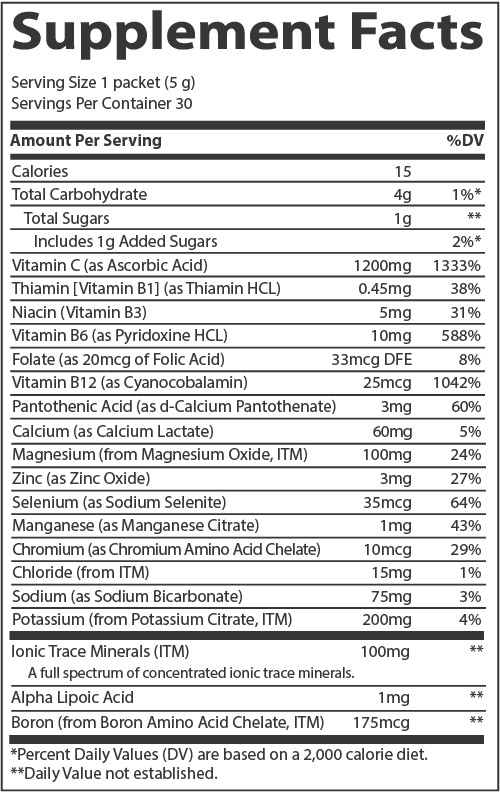 Electrolyte Stamina Power Pak - Non-GMO 30 packets Pom-Blueberry ...