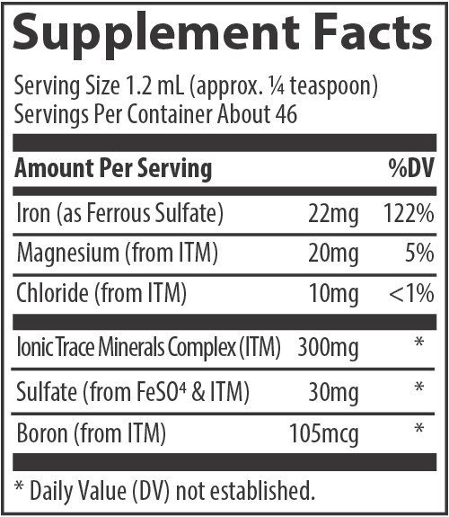 Liquid Ionic Iron 2 ounce 22 milligrams - AcuAtlanta - Acupuncture Atlanta