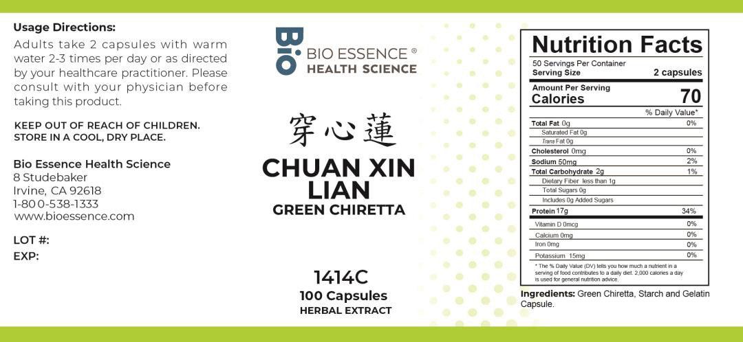 Chuan Xin Lian 100 capsules