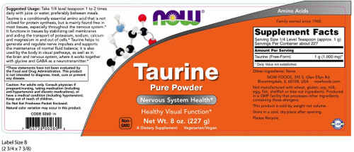 Taurine Pure Powder 8 ounce - AcuAtlanta - Acupuncture Atlanta