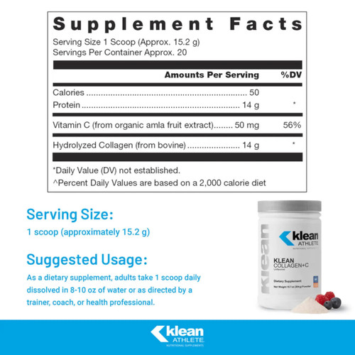 Klean Collagen Plus C 20 servings Unflavored