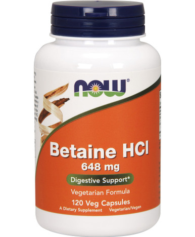 Betaine HCl 120 veggie capsules 648 milligrams - AcuAtlanta ...